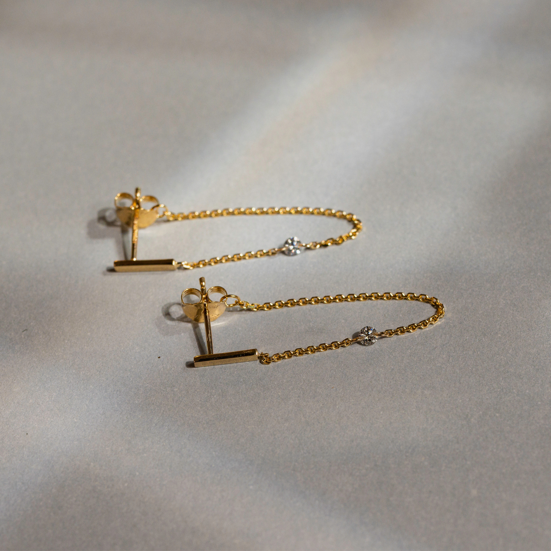 Floating Diamond Chain Earrings – katieclark